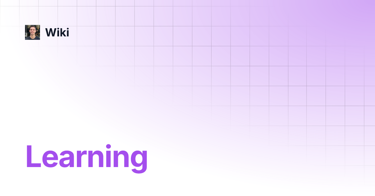 Learning | Wiki